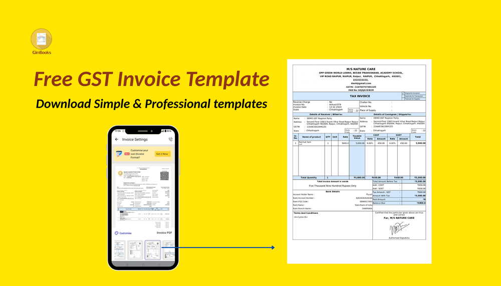 Free GST Invoice Template | Simple & Professional Download