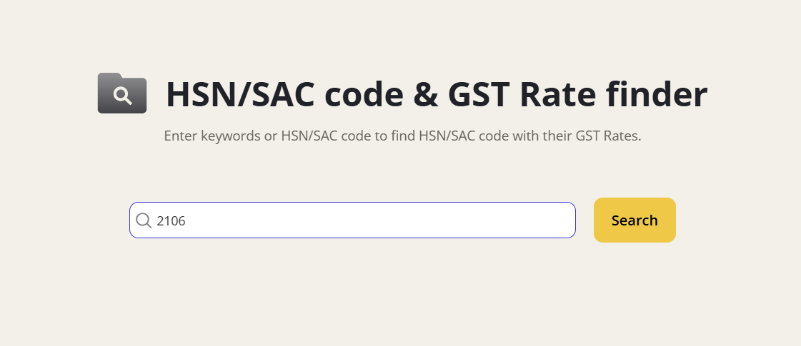 GST Rates & HSN Code 2106 for Food Preparations Not Elsewhere Specified