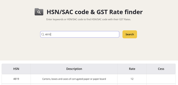 Packing Material HSN Code 4819: GST Rates for Paper Cartons, Boxes ...